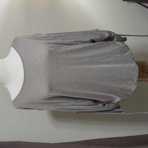 Do everything in love | Tops | Taupe Grey Square Cut Blouse | Poshmark